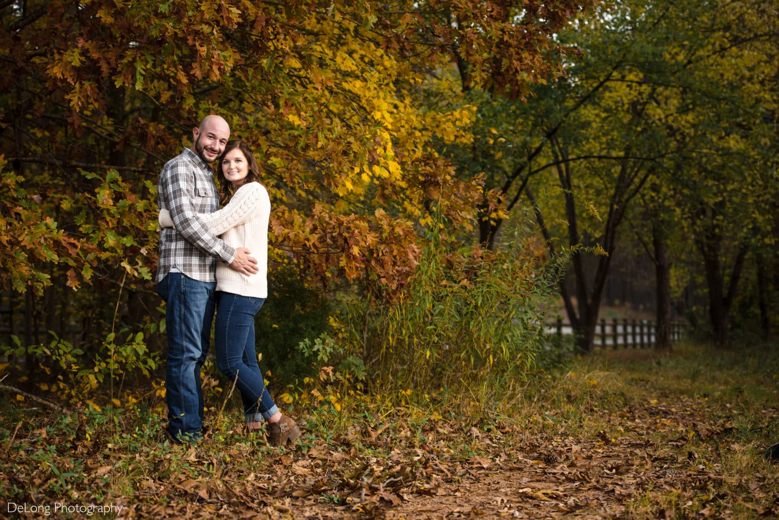 Latta Plantation engagement Session in the fall • DeLong Photography